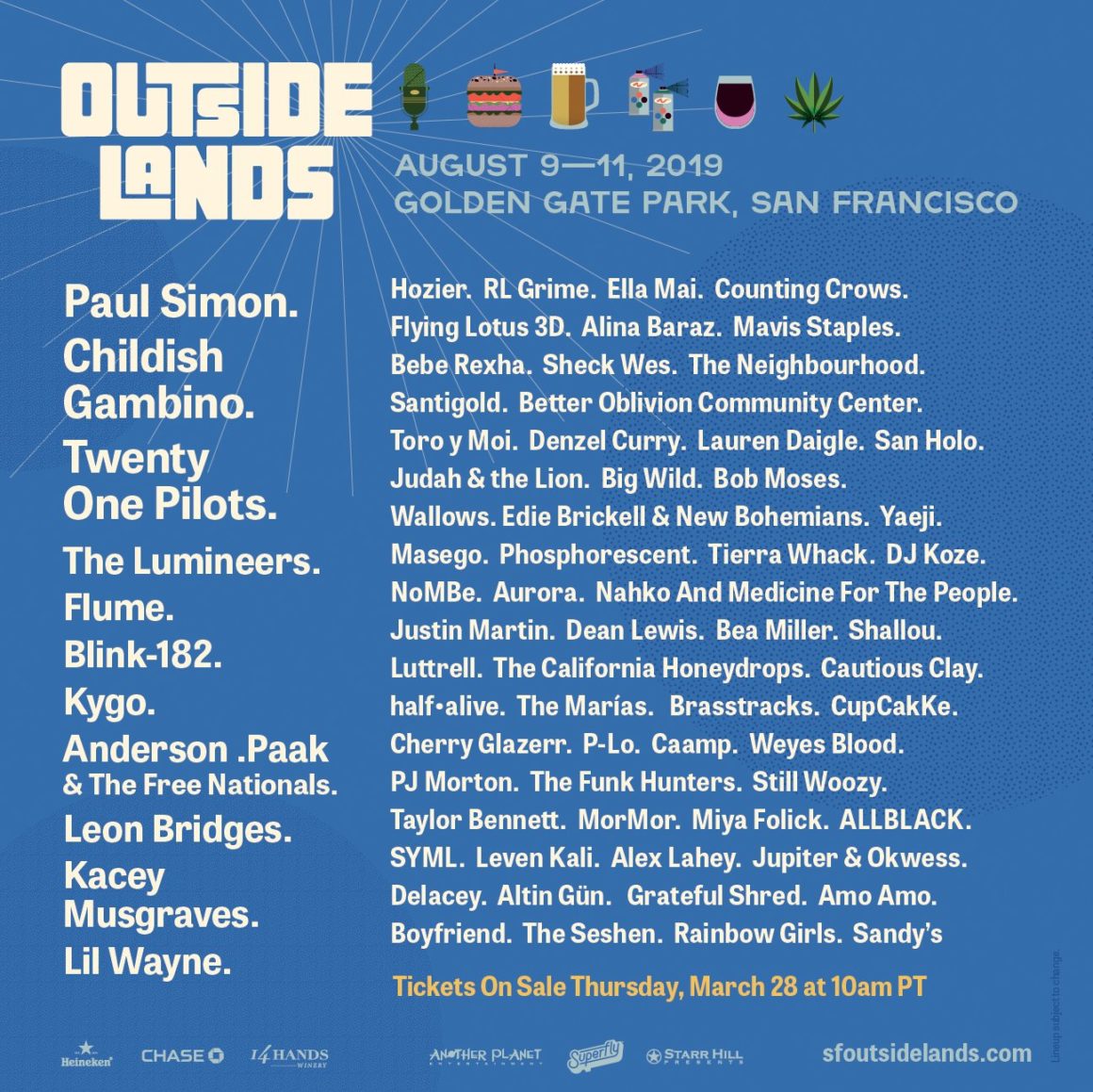 Outside Lands announces 2019 lineup with Paul Simon, Childish Gambino ...